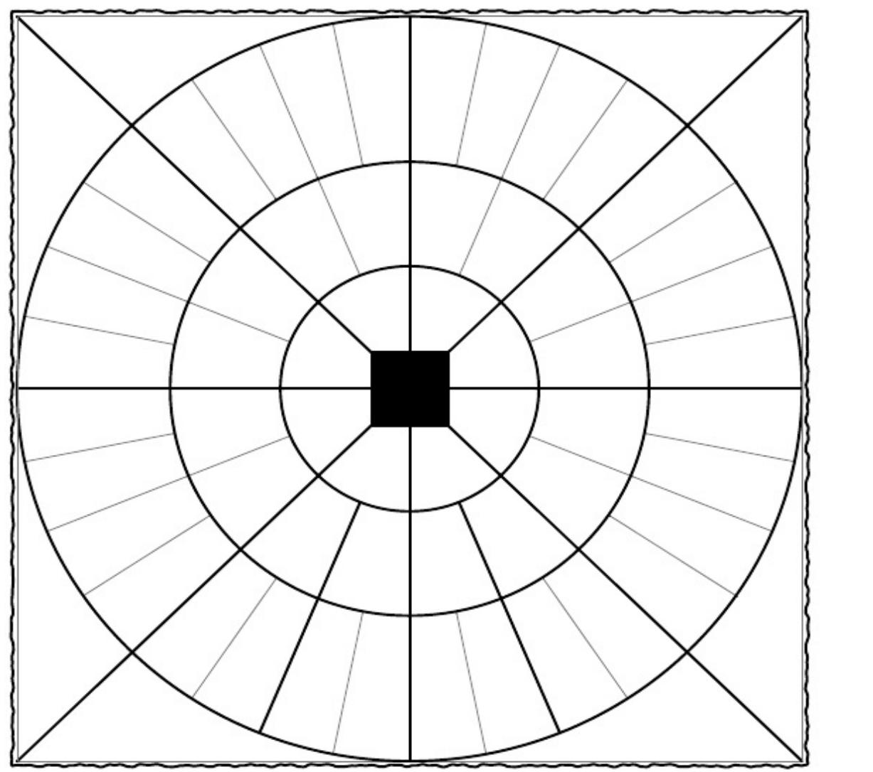 Sundial design with complete lines