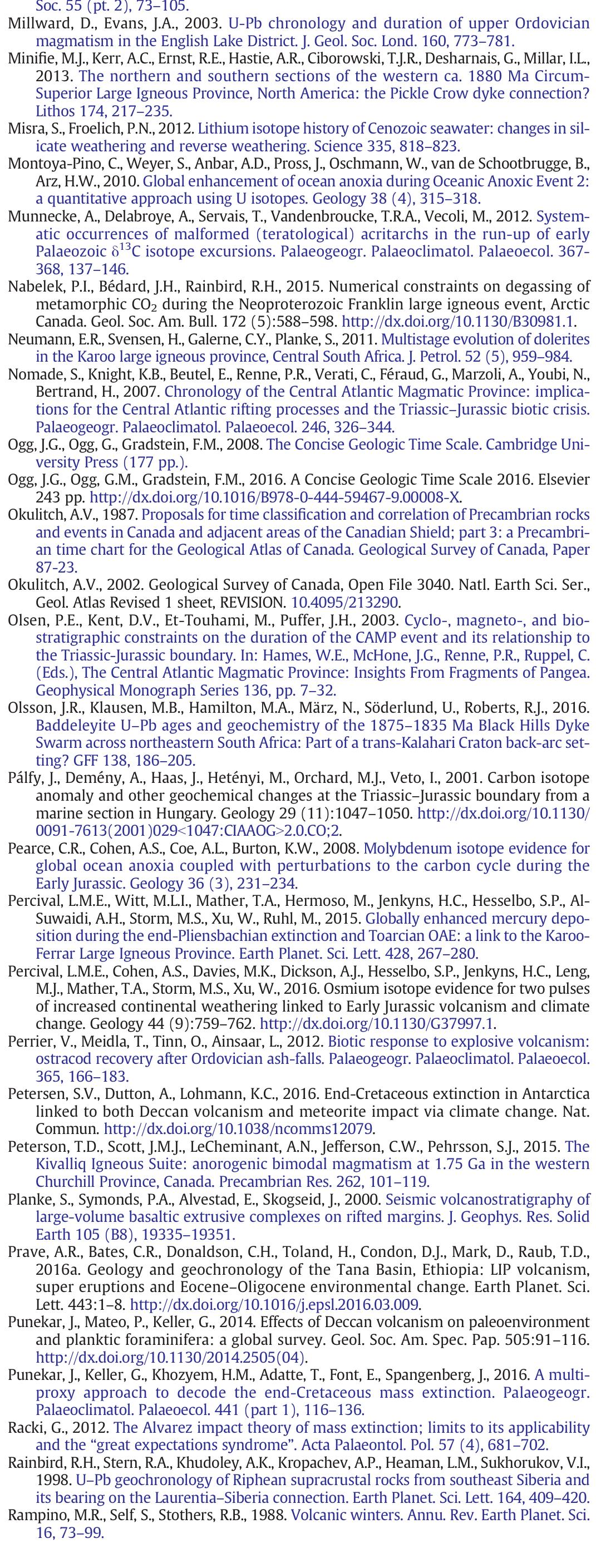 Table 8 - How Large Igneous Provinces affect global climate,