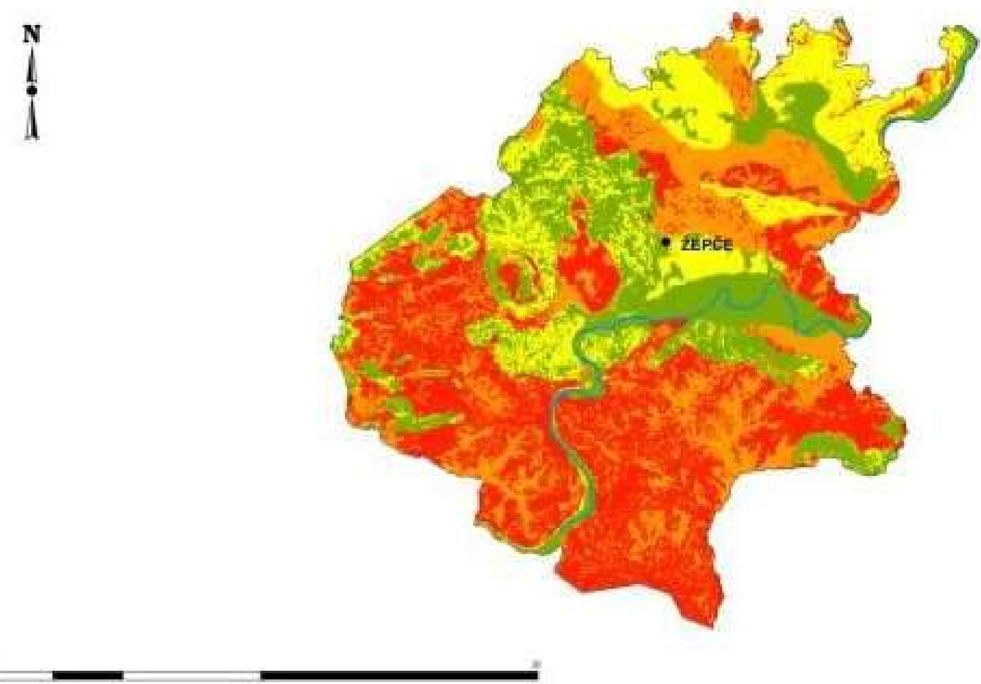 Landslide susceptibility map of the municipality of zepée