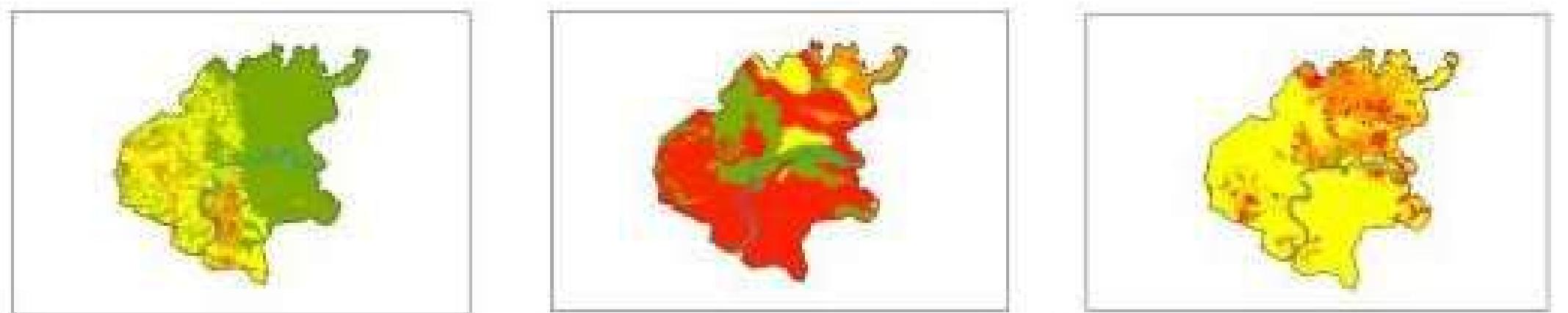 Reclassified maps for derivation of final map (from the left