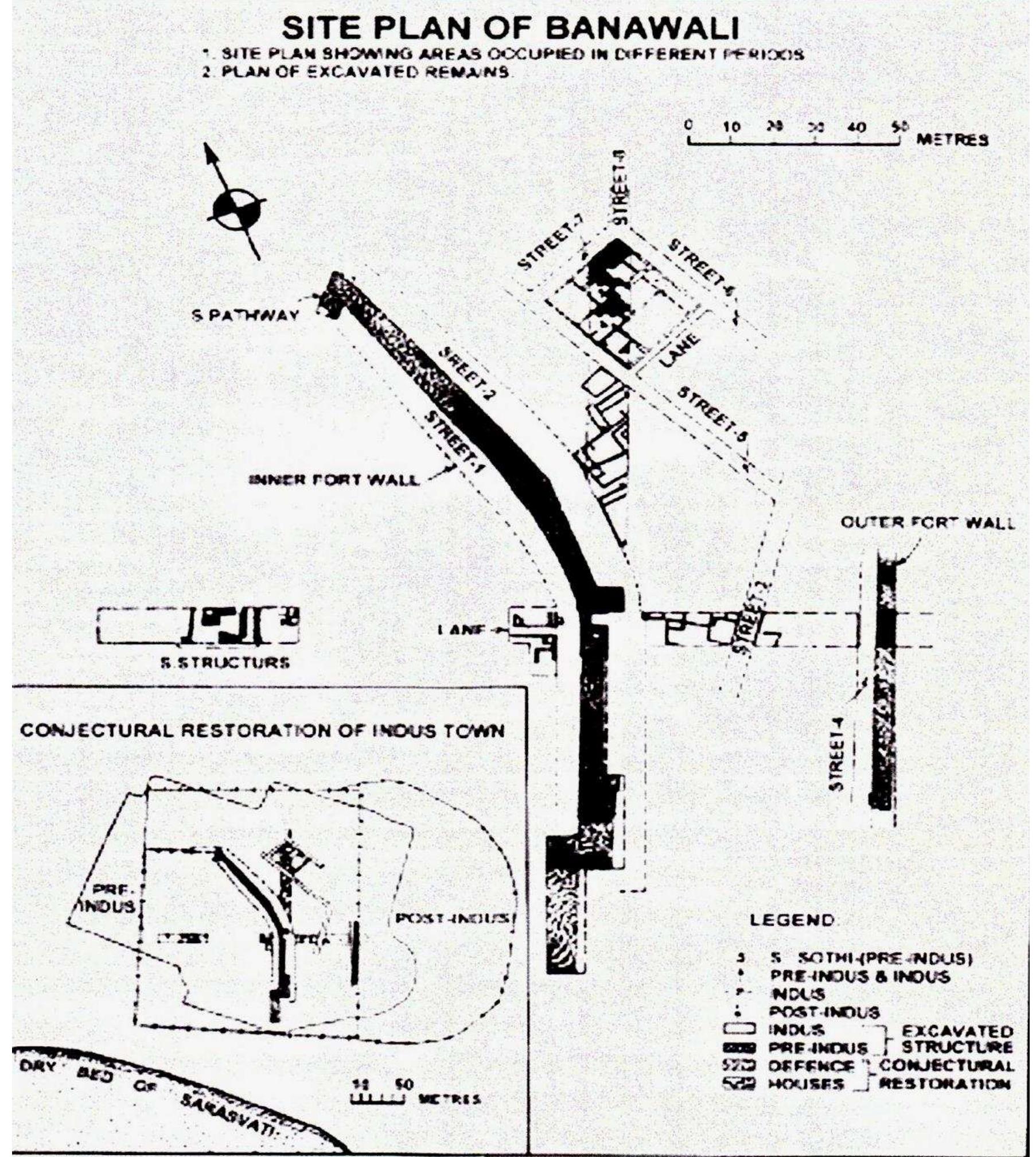Plan of excavated remains of banawali fort