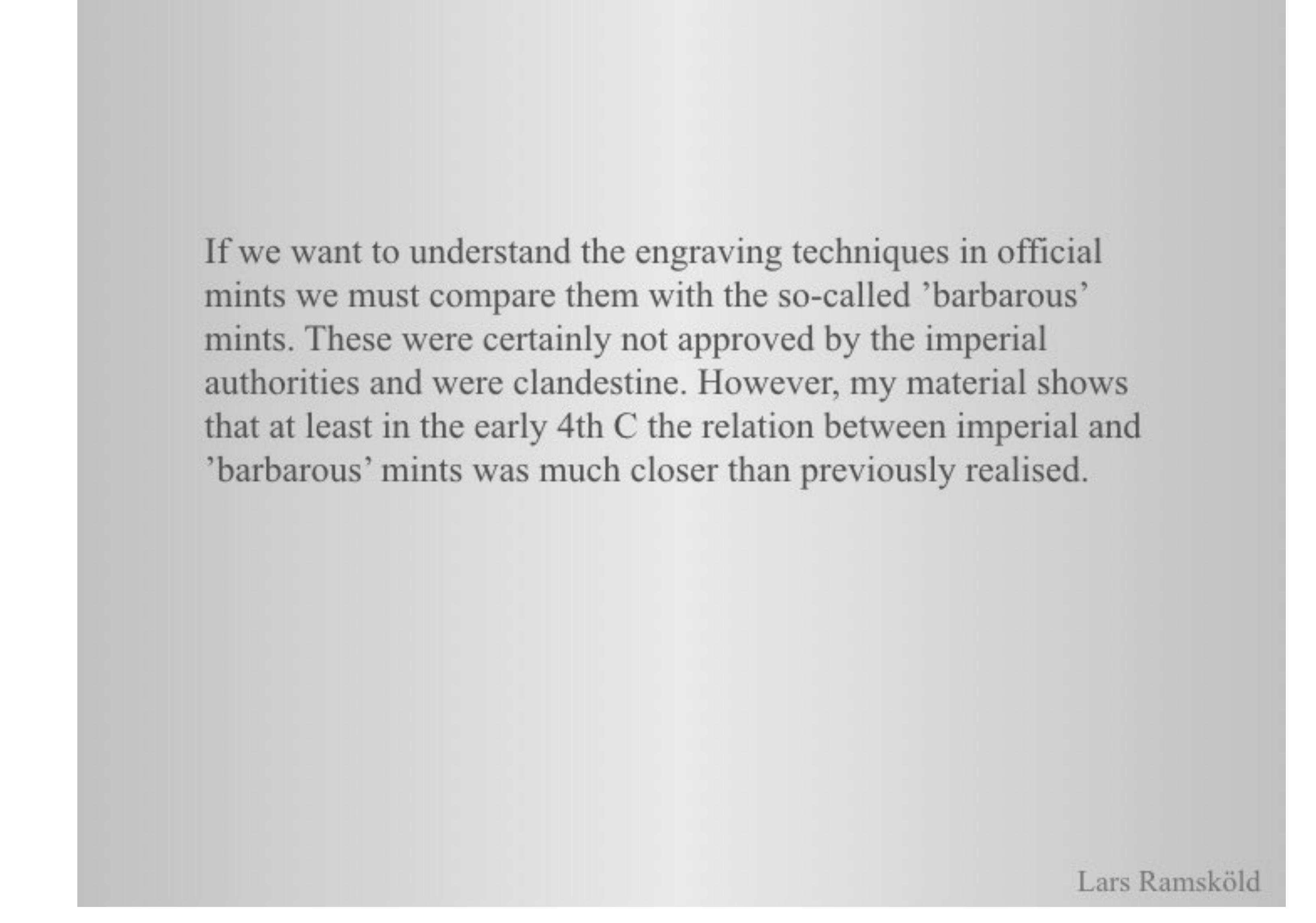 Figure 69 - Techniques and tools for Roman die engraving and