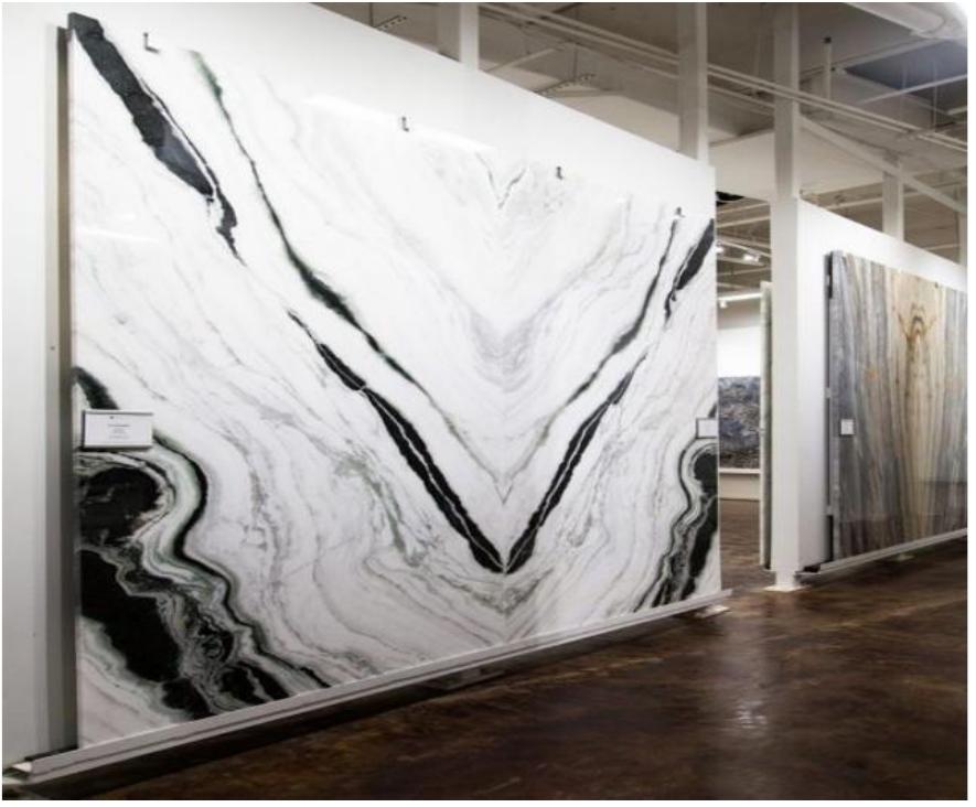 Artificial or engineered stone used as a decorative and