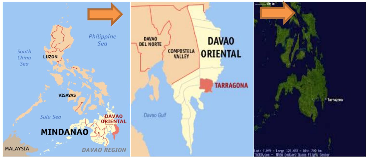 Map of barangay tomoaong, taraggona, mati city, davao
