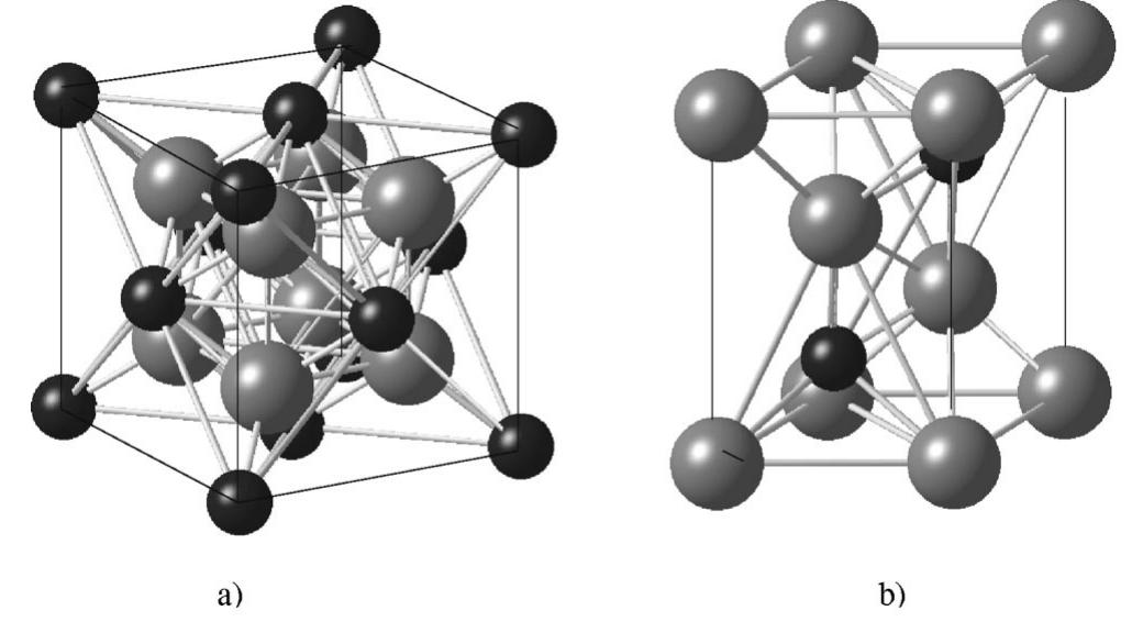 Crystal structures of (a) the cubic fluorite lattice (fm3m)