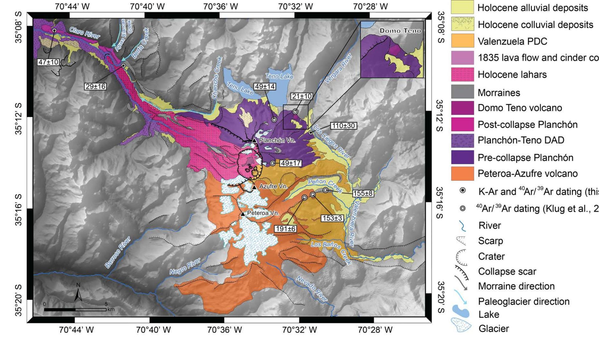 Updated geologic map of the planchén-peteroa volcanic