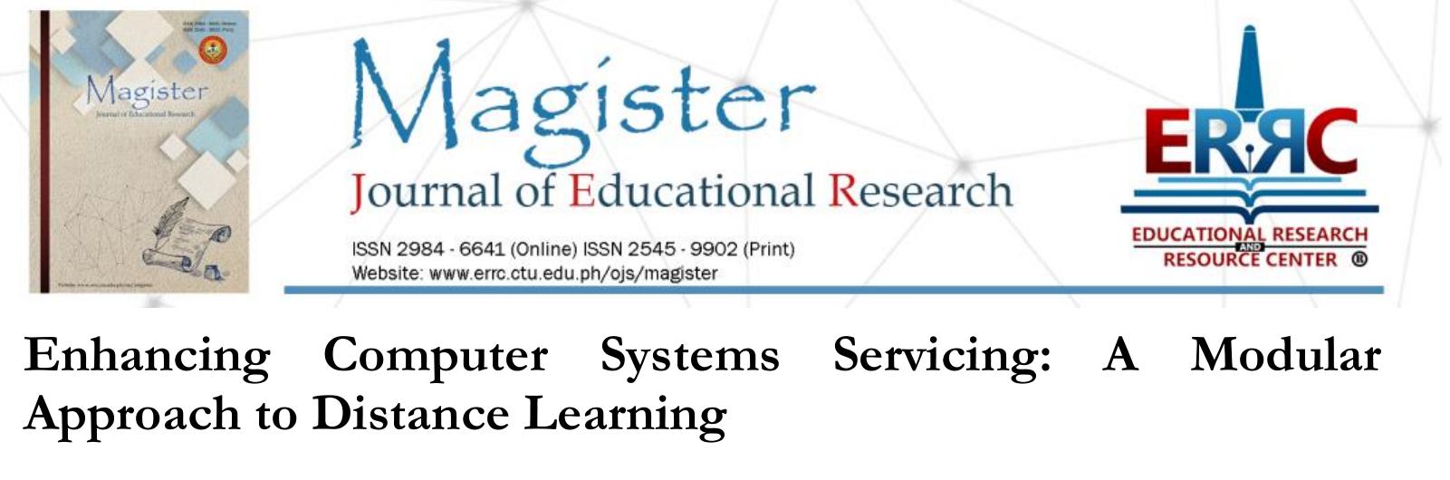 (PDF) Enhancing Computer Systems Servicing: A Modular Approach to Distance Learning