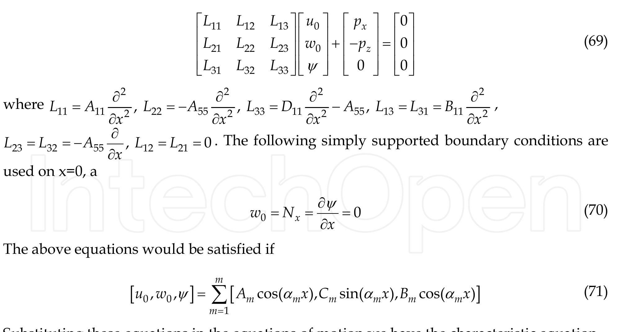Expressing equations of motion in terms of displacement we