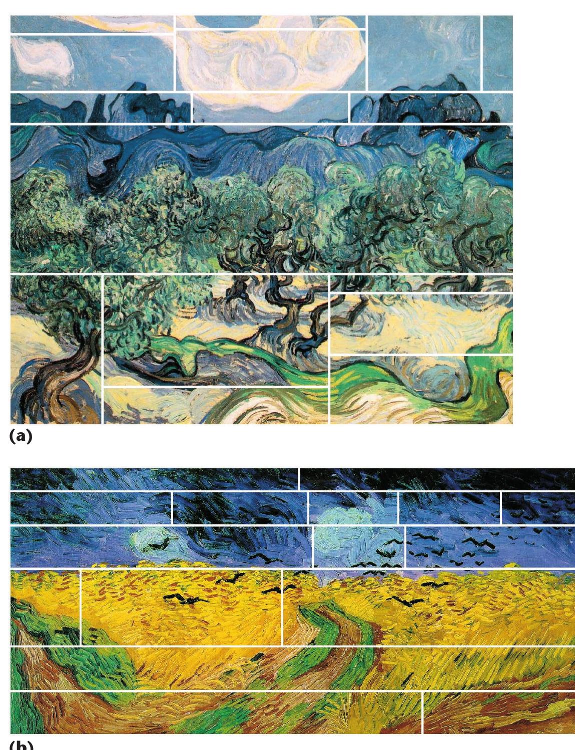 Evolution of ratio m; for the set of paintings in figure 1