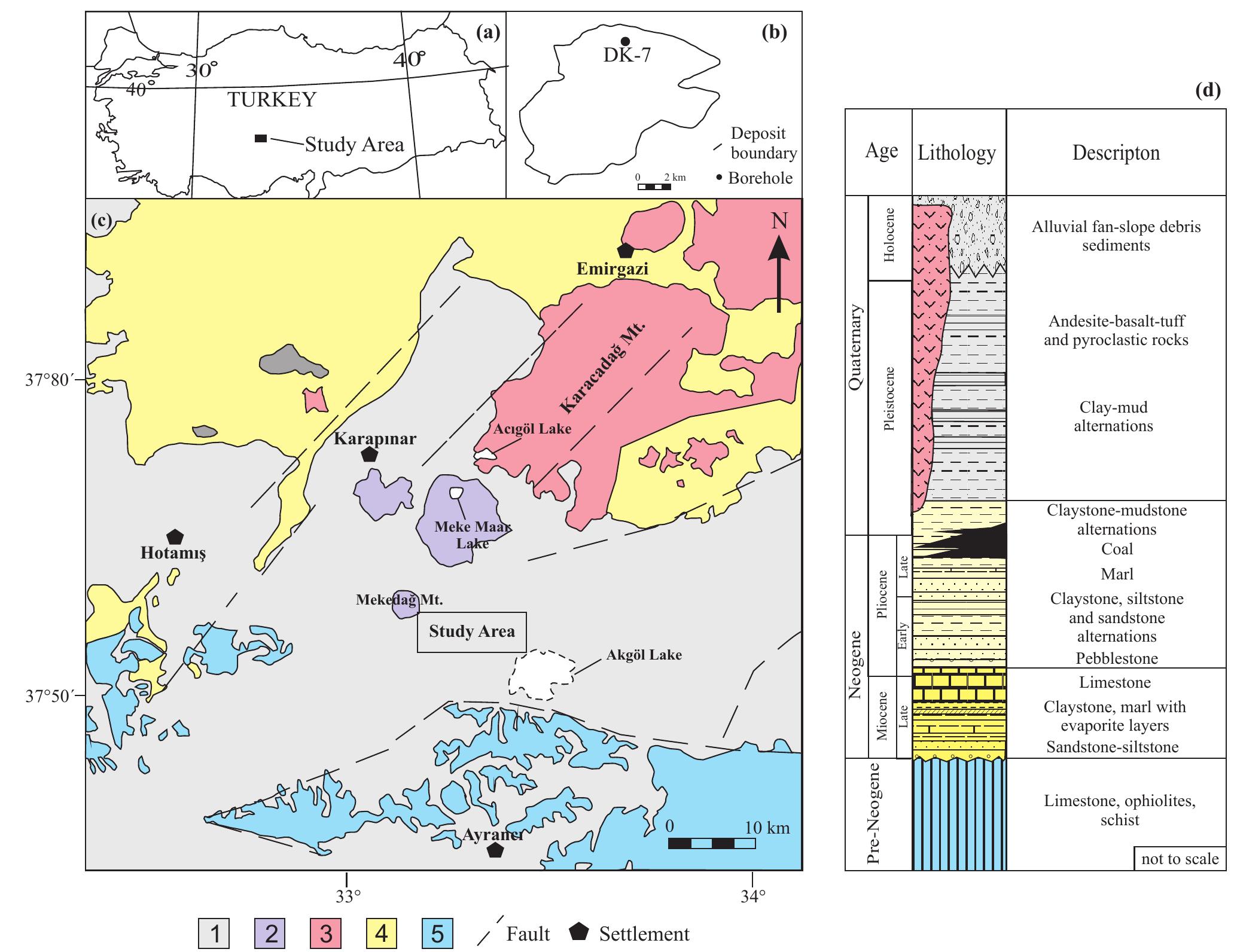 (a) location map; (b) schematic map of the karapinar-ayranc1