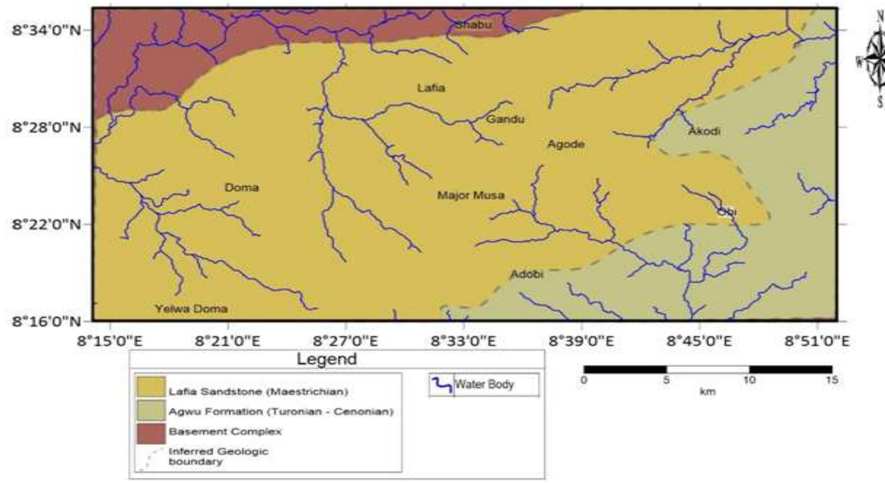 Geologic map of the amba watershed [10].
