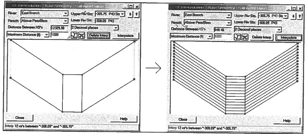 Interpolation of cross sections
