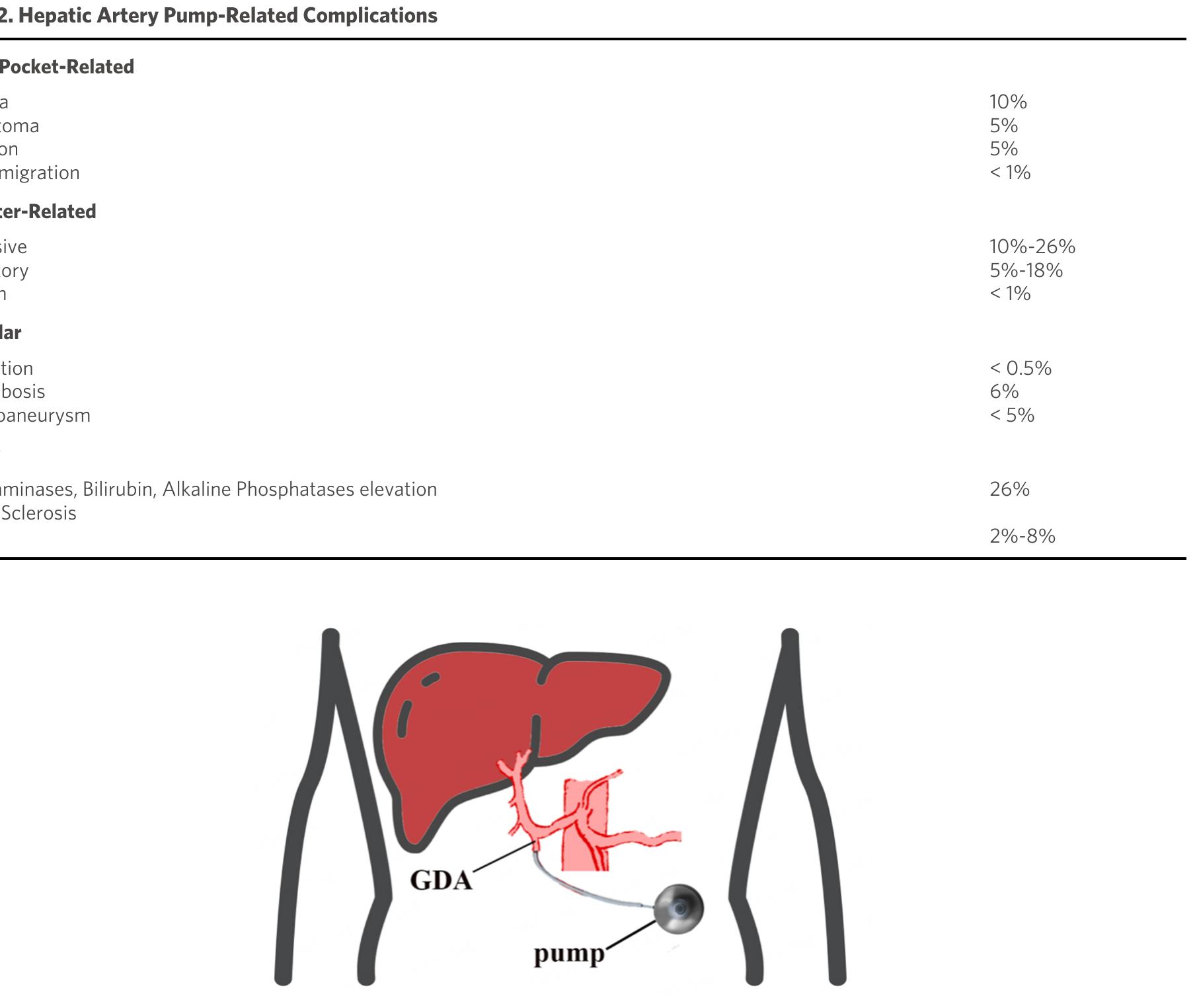 Placement location for hepatic arterial infusion