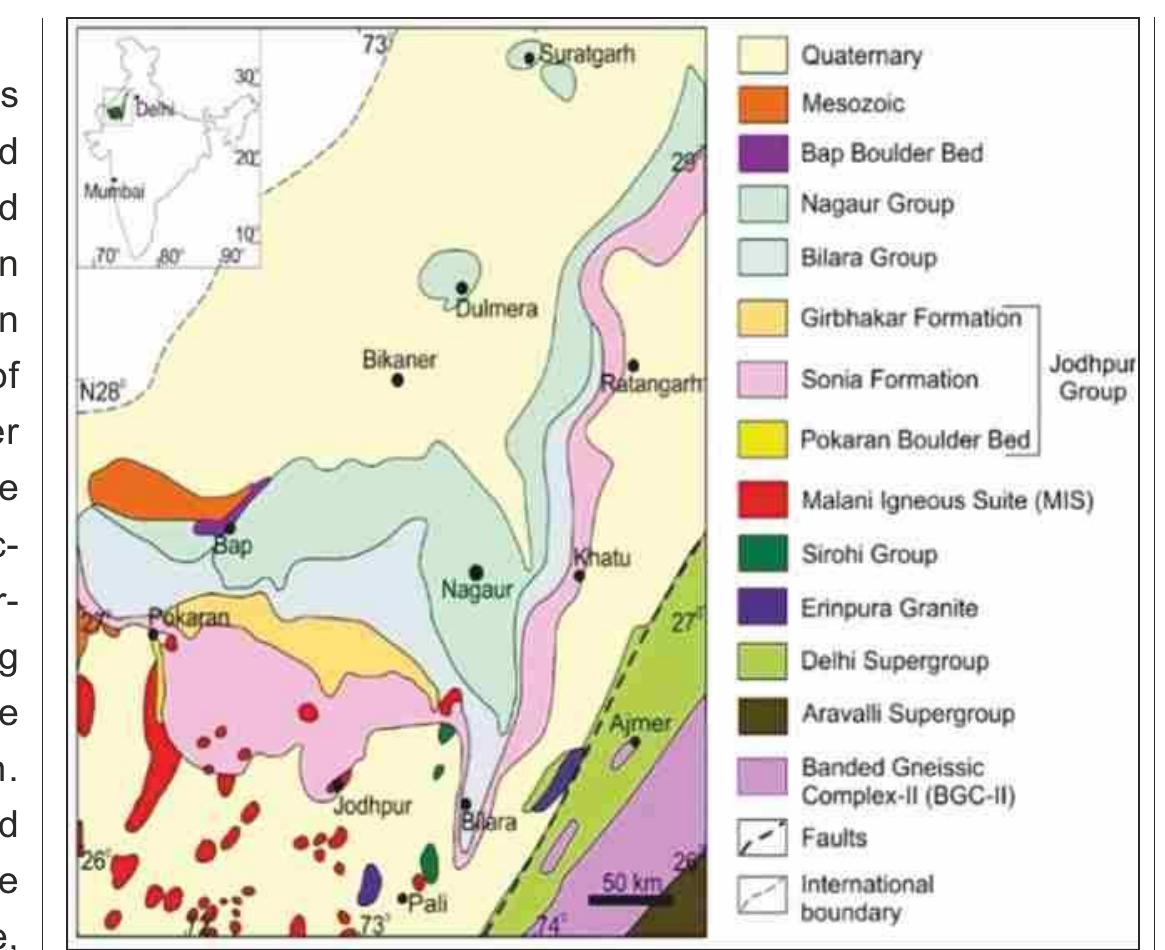 Geological map of western india showing marwar supergroup