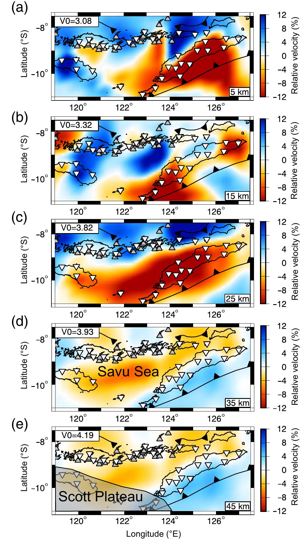 A figure 5. maps of relative shear velocity (reference
