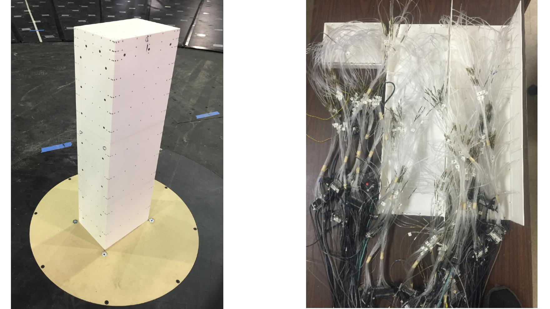 8: rigid building model and instrumentations photo with