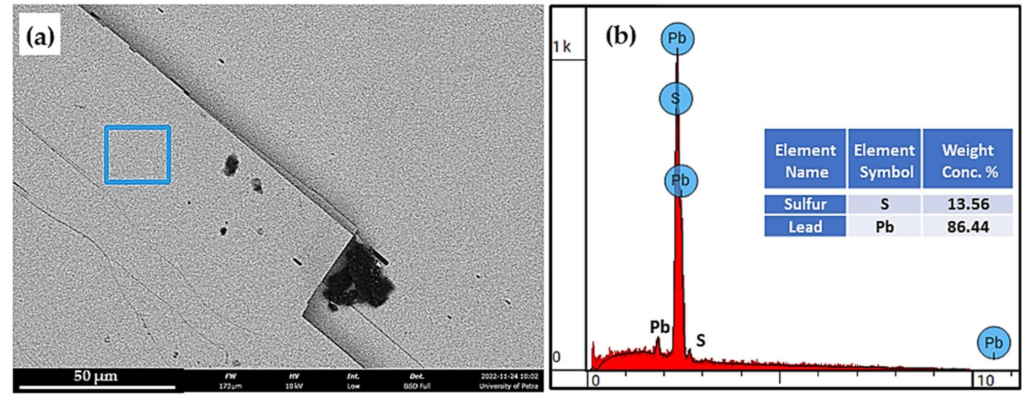Sem fracture surface micrograph of as-received galena with