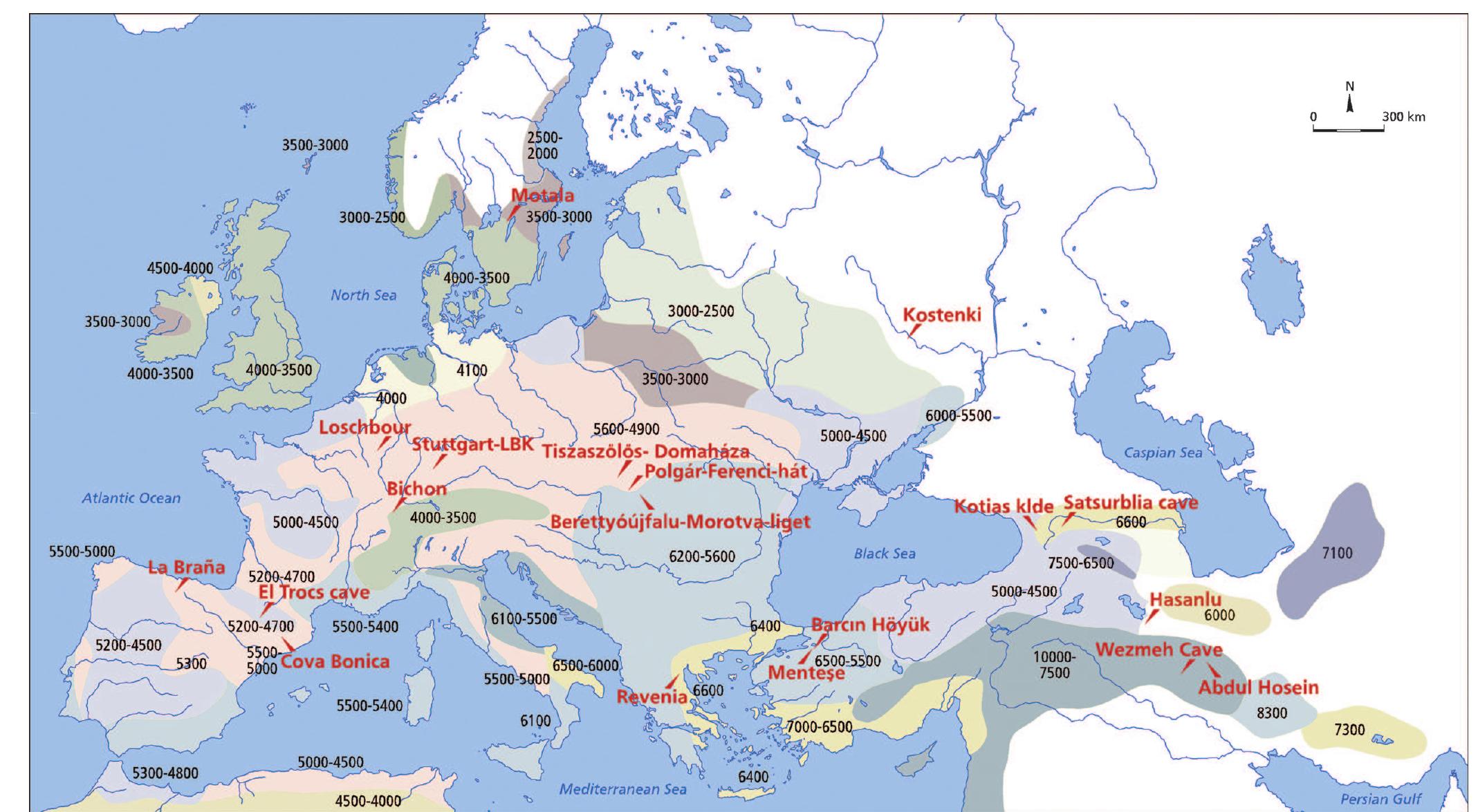 Map of prehistoric neolithic and iron age zagros genome