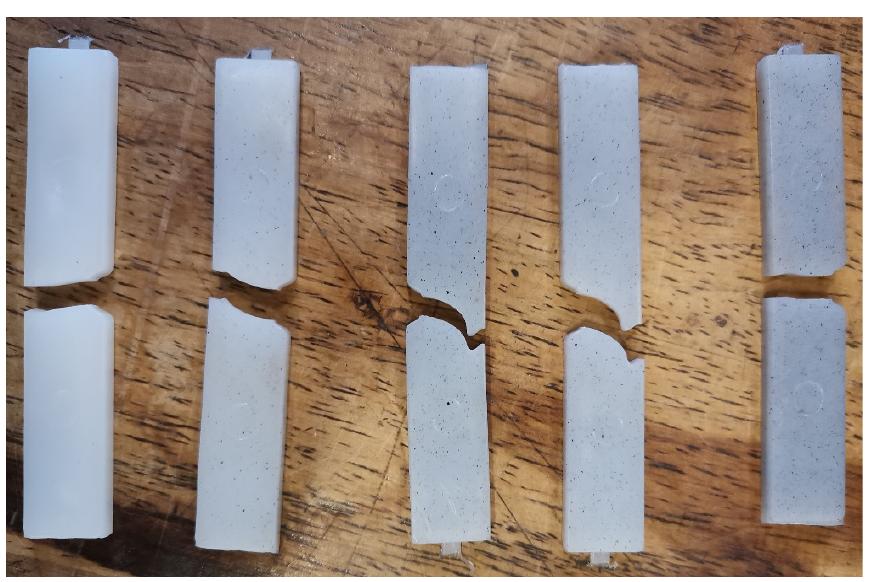 Pure hdpe and hdpe/swcnts nanocomposites samples after the