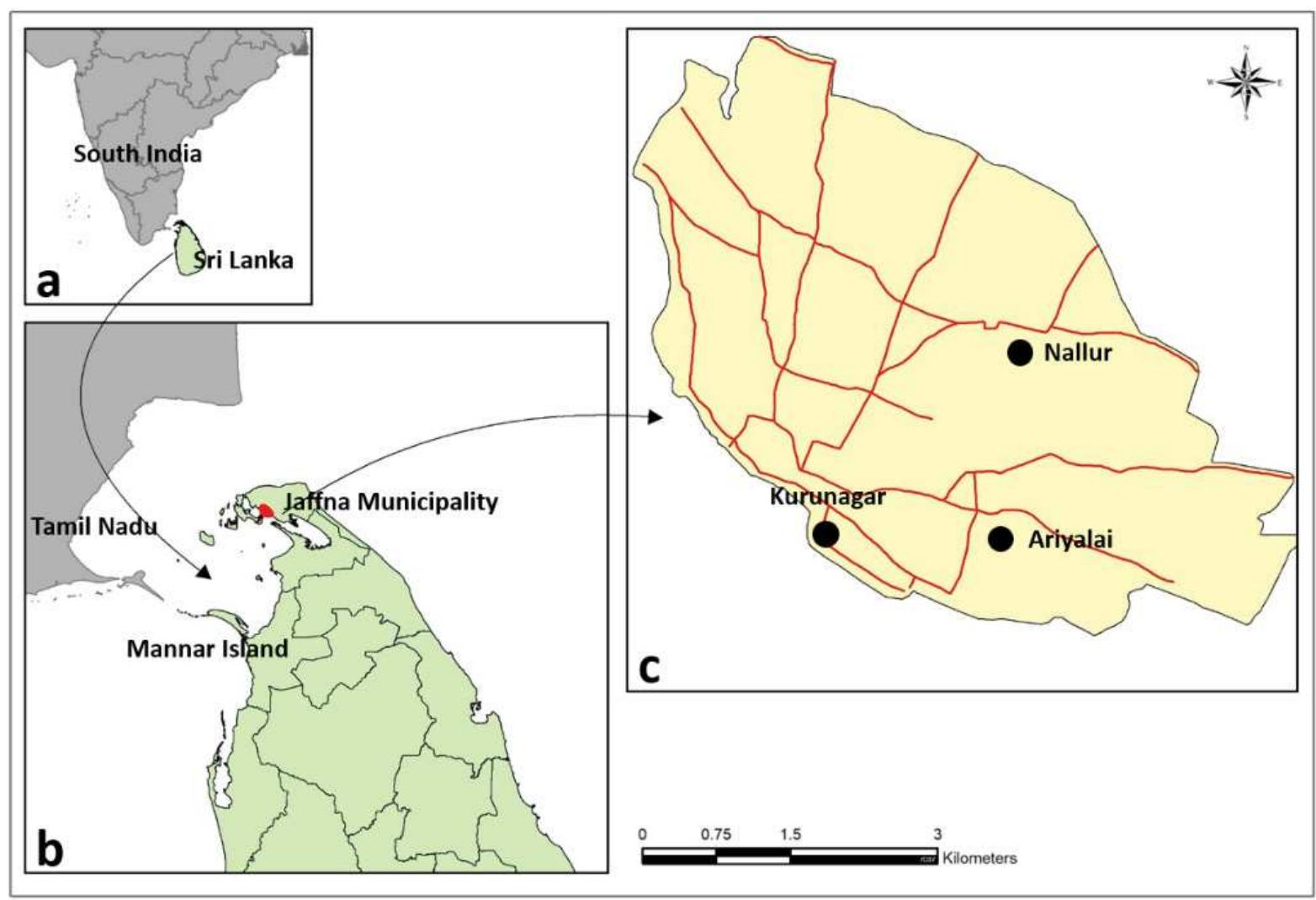 (a) map showing the location of sri lanka in relation to