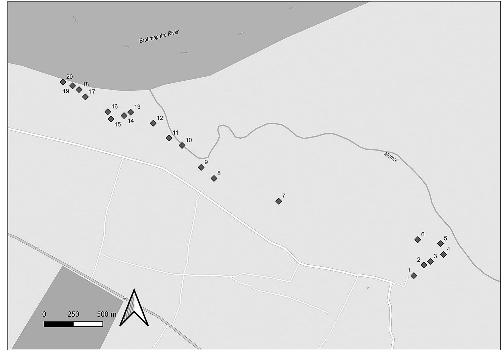 Map of localities of archaeological importance at