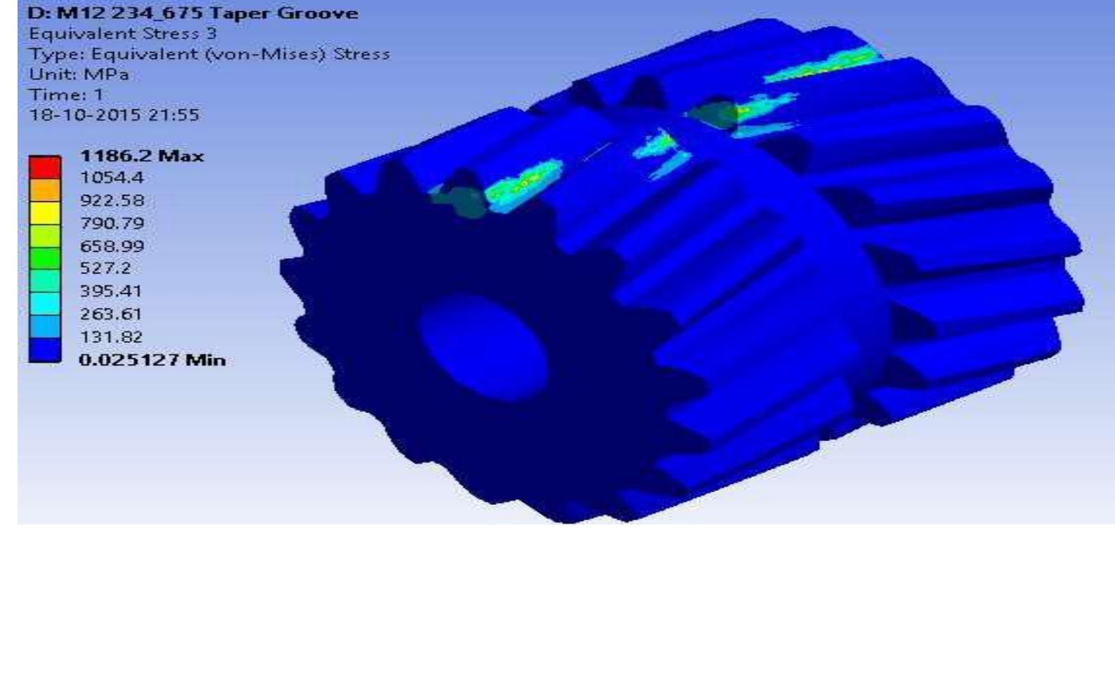 9: equivalent stress contours for m12 gear dia 234 with