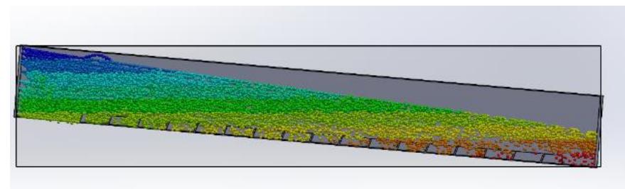 Particle trajectory profile for 5° inclination