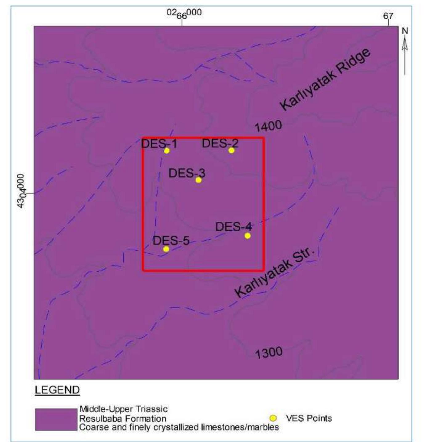 Geological map of igdeli potential quarry area