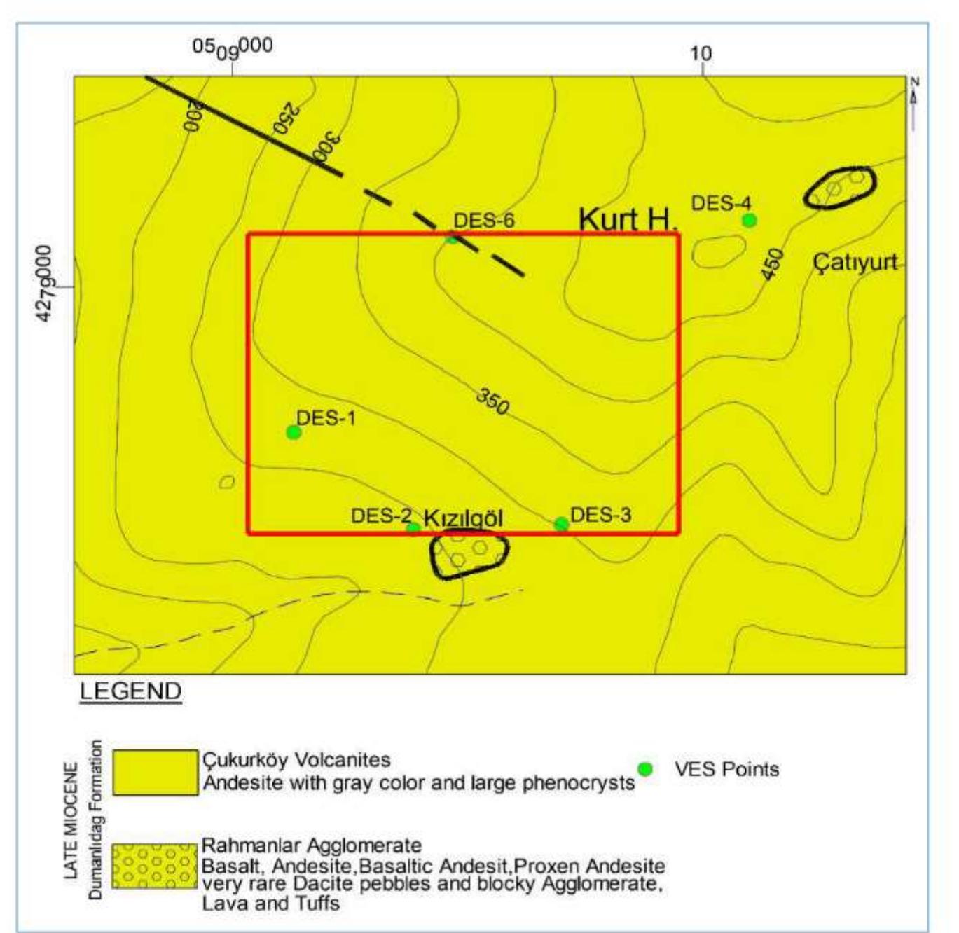 Geological map of doga potential quarry area