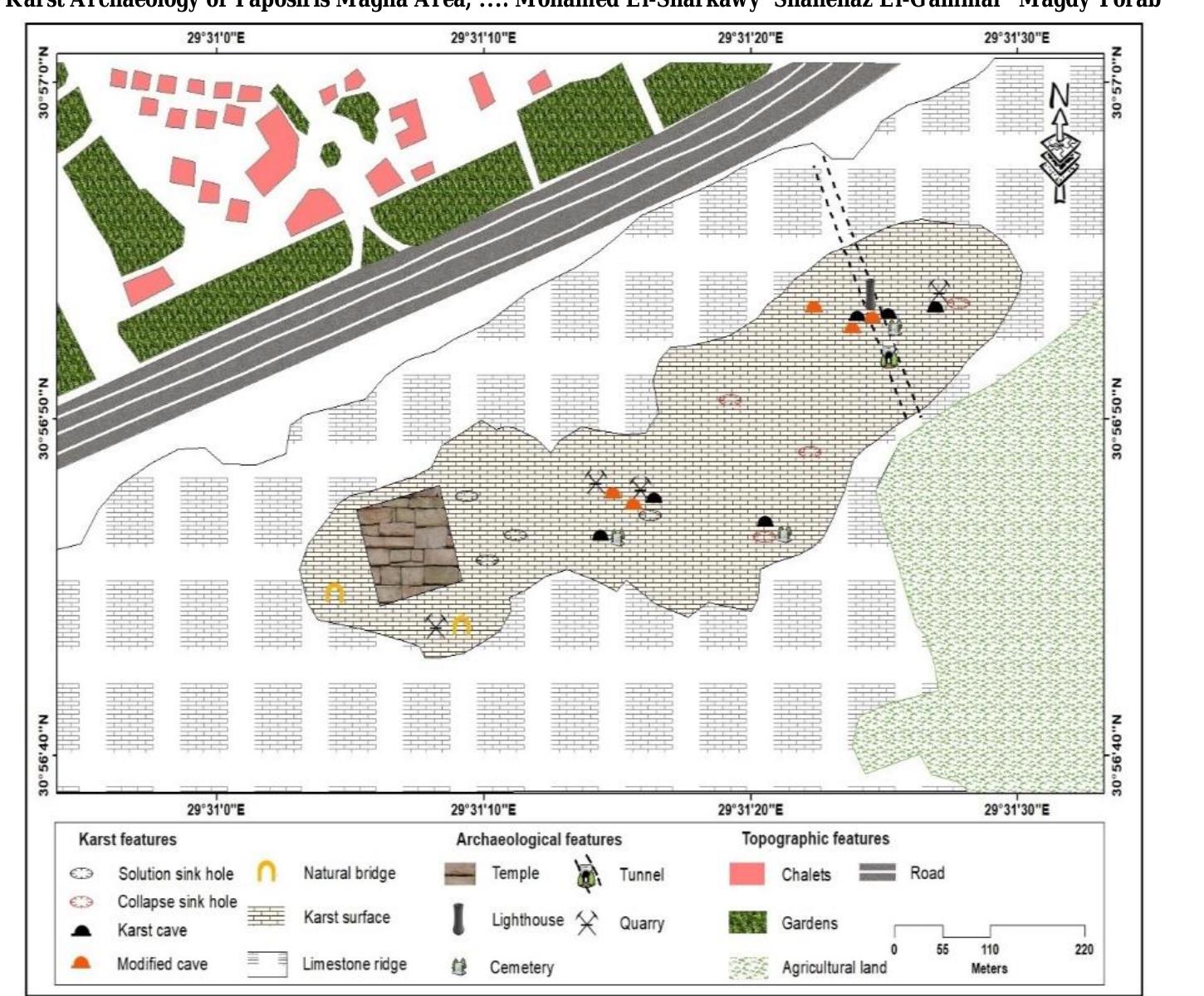 Geomorfo-archaeological map of the study area (source: field