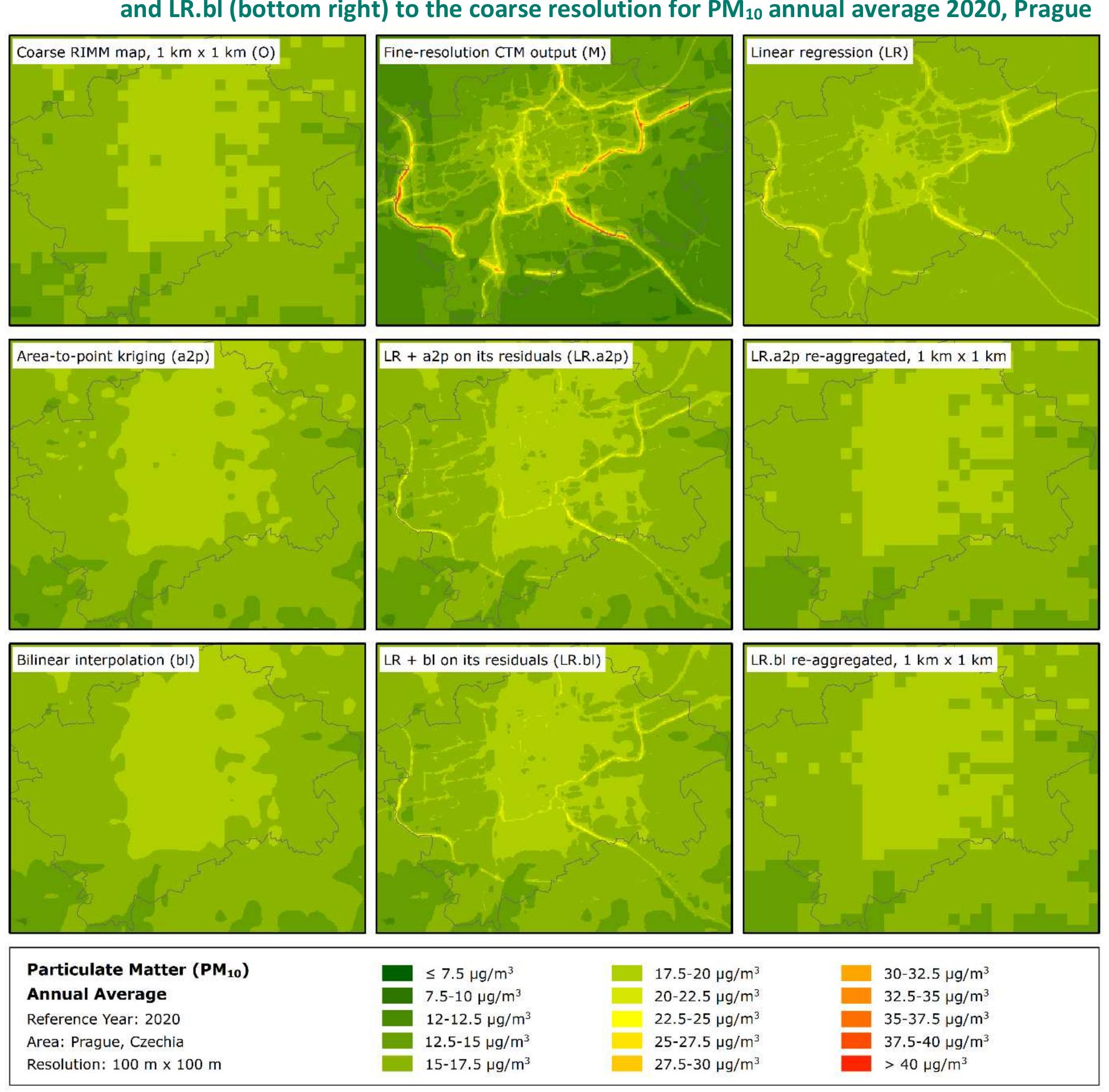 Just as for no2, the difference maps of downscaled vs.