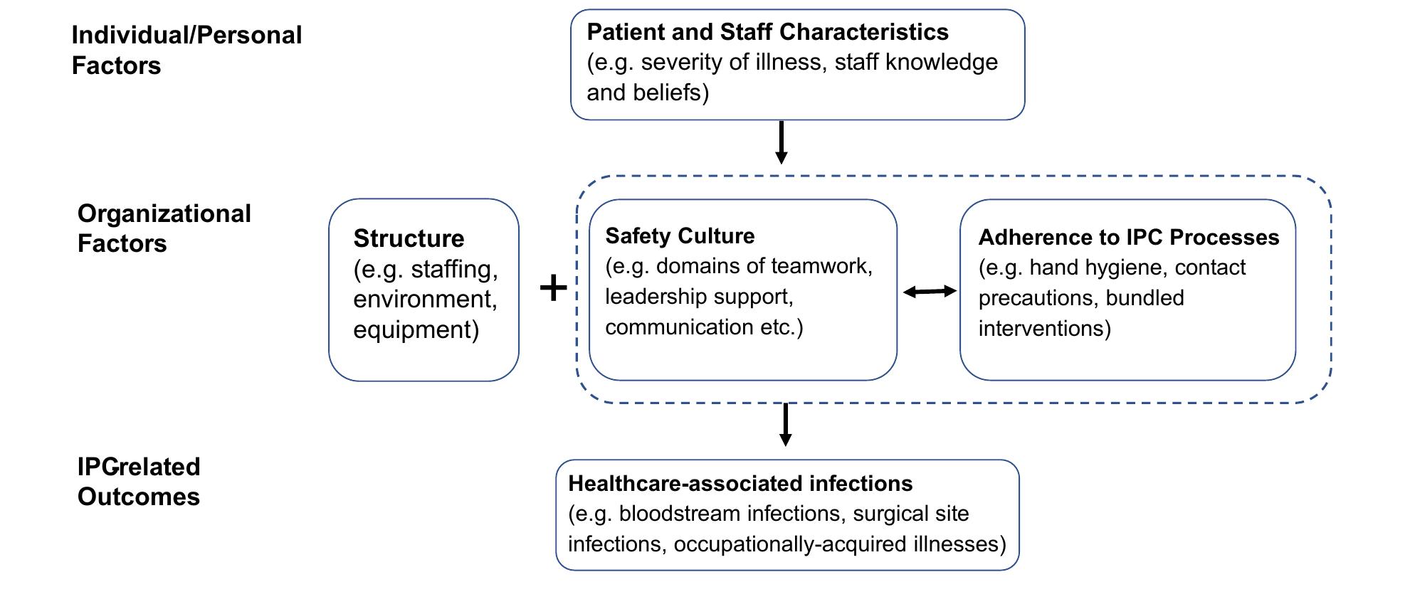 Conceptual framework for safety culture and infection