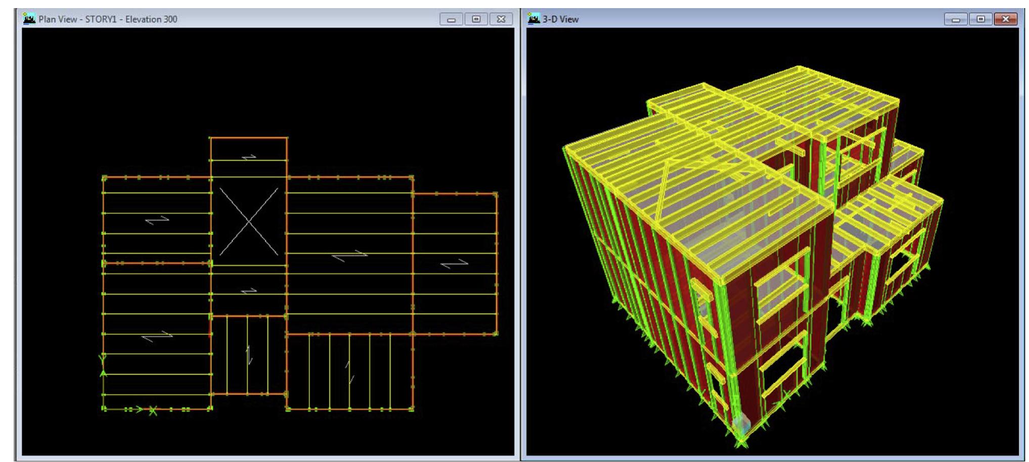 Modelling of wood light frame structure in etabs software.
