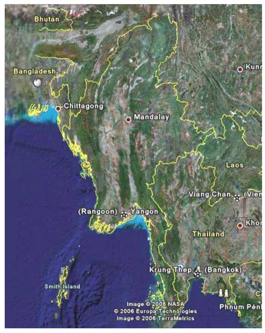 Location map of myanmar the annual rainfall isohyets map is