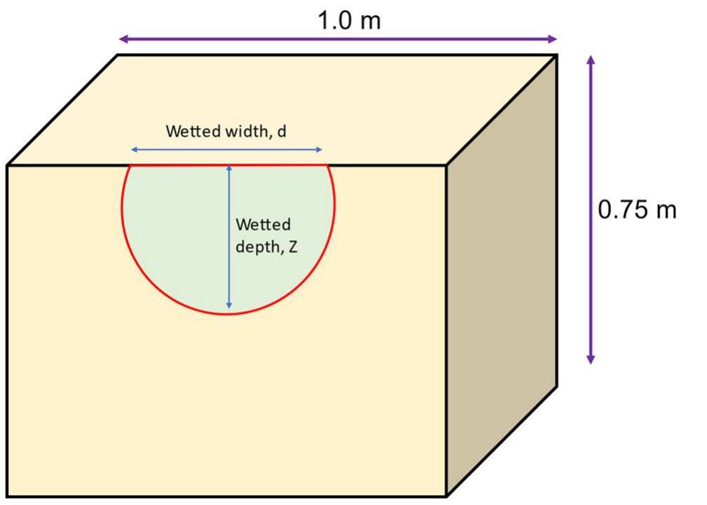 Sketch of the vertically cut of soil used for the