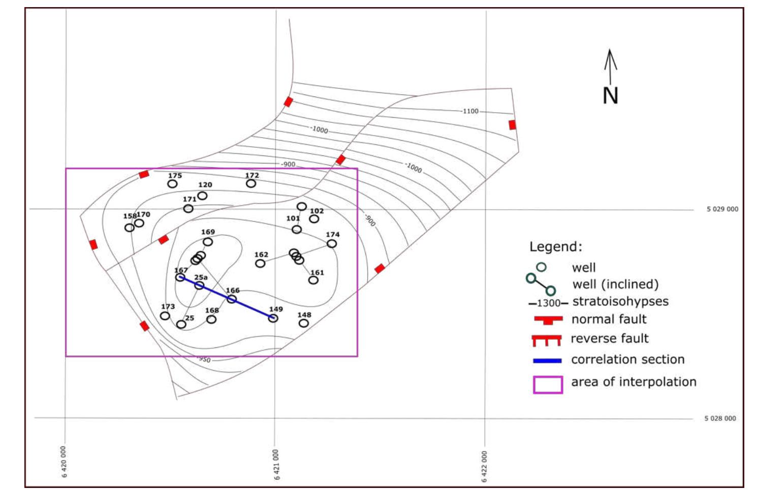 A structural map of the late miocene (lower pontian)