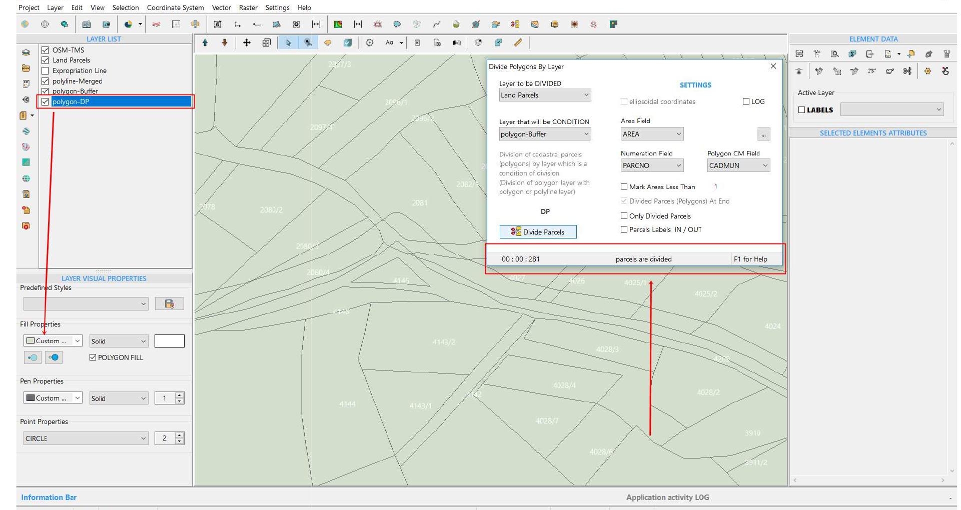 Layer, ‘polygon-dp,’ is created, preserving the original
