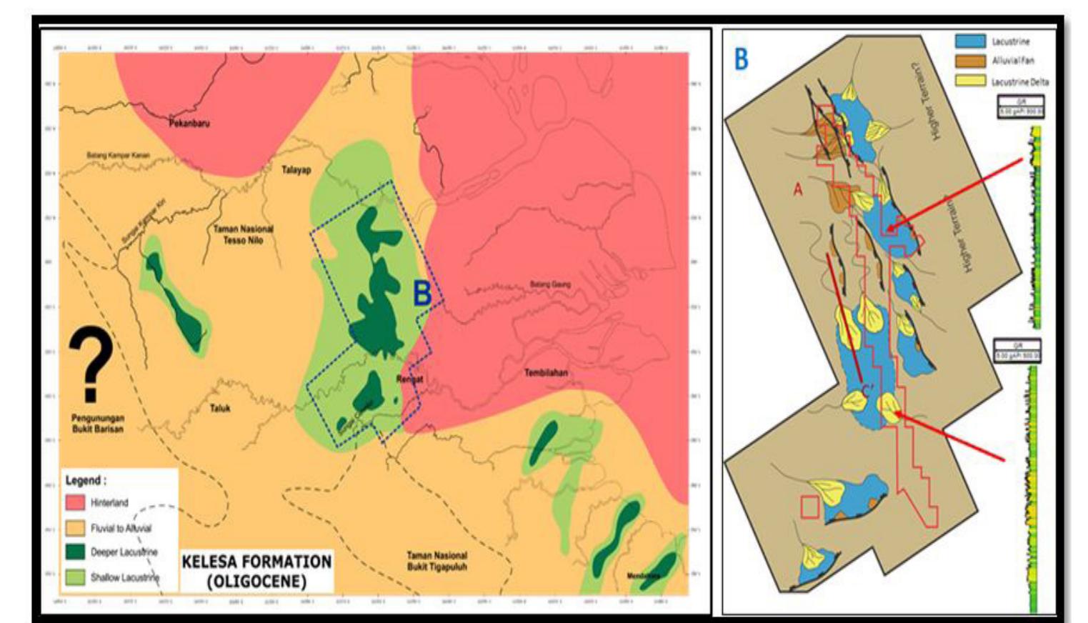 Gde map of kelesa formation, where studied area mostly the