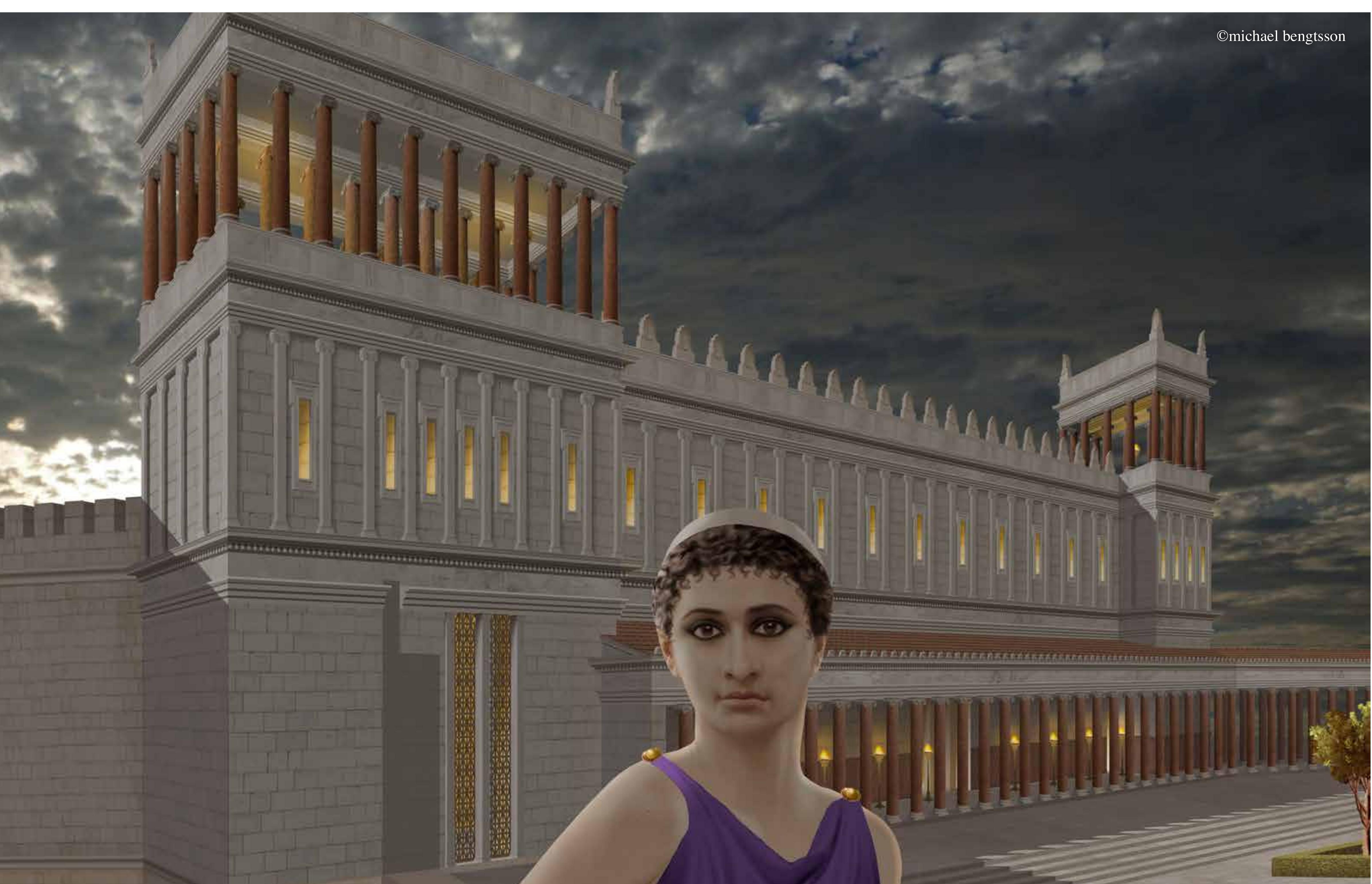 Reconstructions of the palaces cleopatra lived in, based on