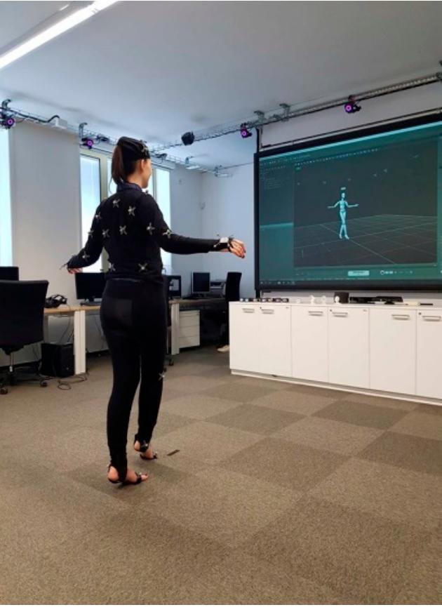 Optical motion capture system with passive markers [19].