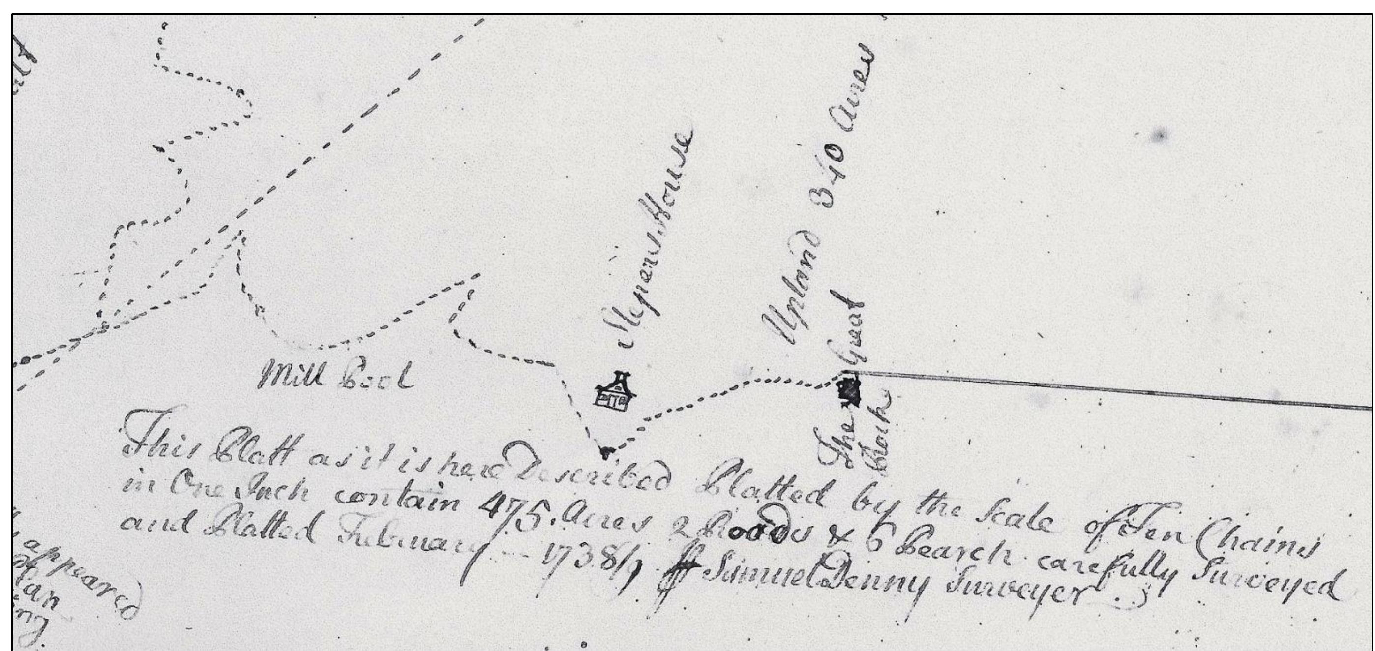 A 1738/39 survey map of the tidal marsh area of morse river
