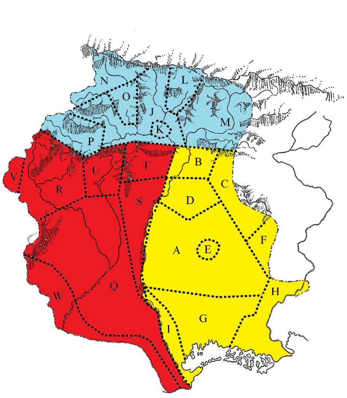 Map 12. the dialectal map of friulian according to frau