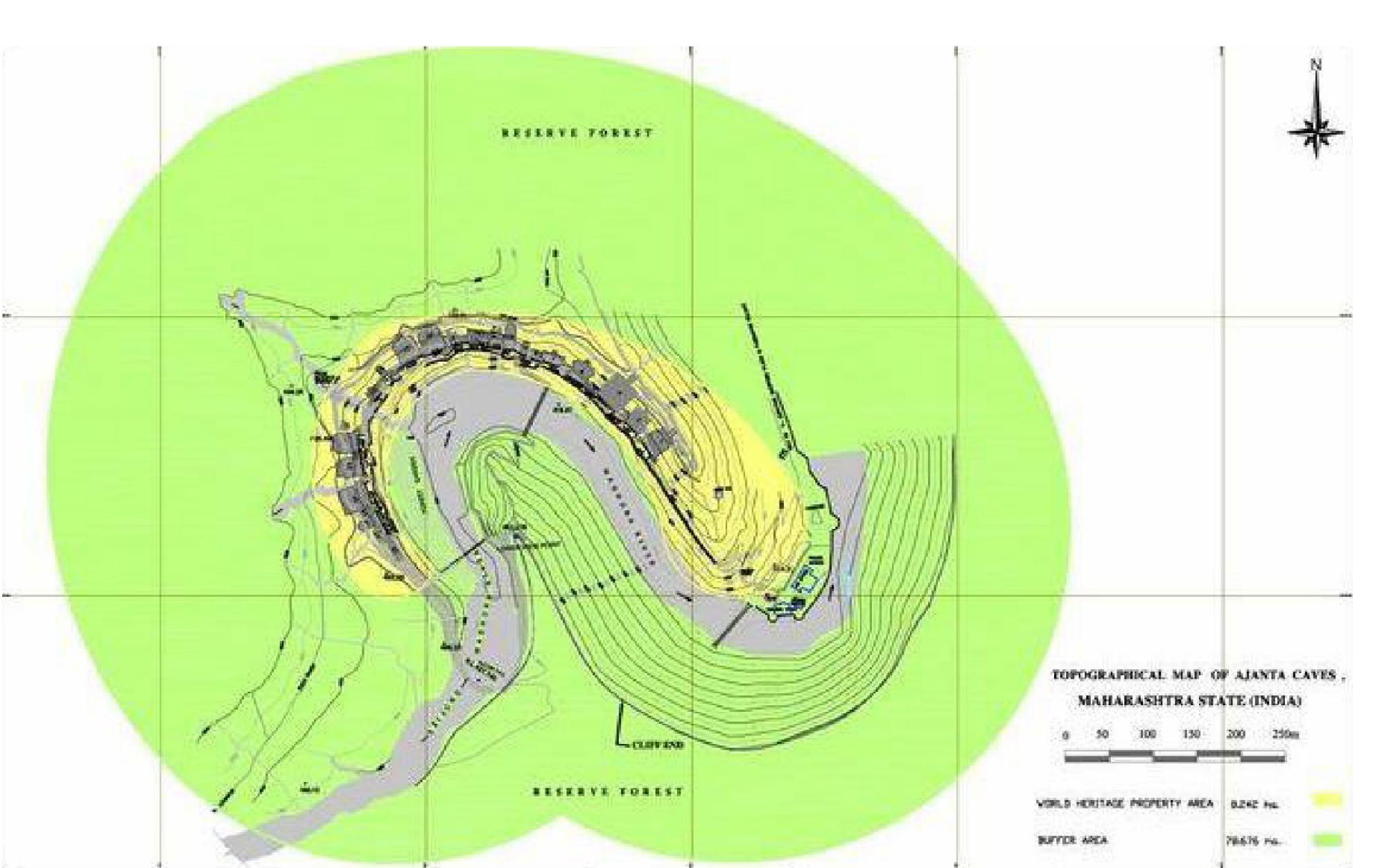 Map 2: ajanta caves: map of the inscribed property adopted