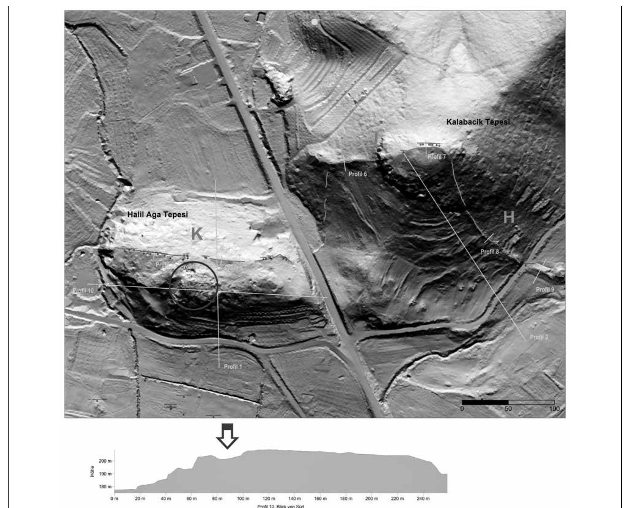 - lidar photo of halil aga and profile, view from the south