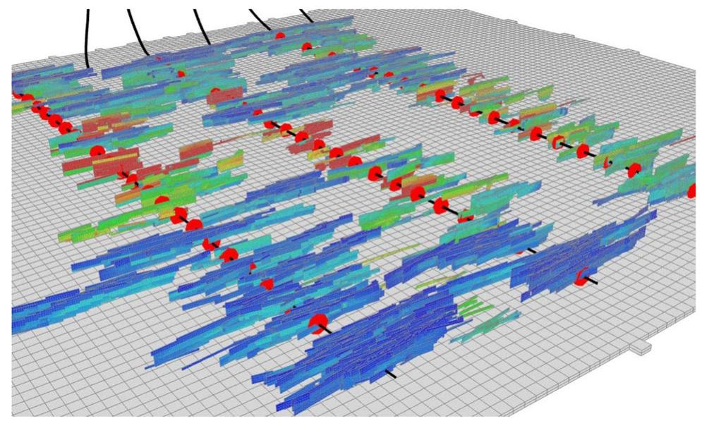 Simulations of multi-stage hydraulic fractures from multiple
