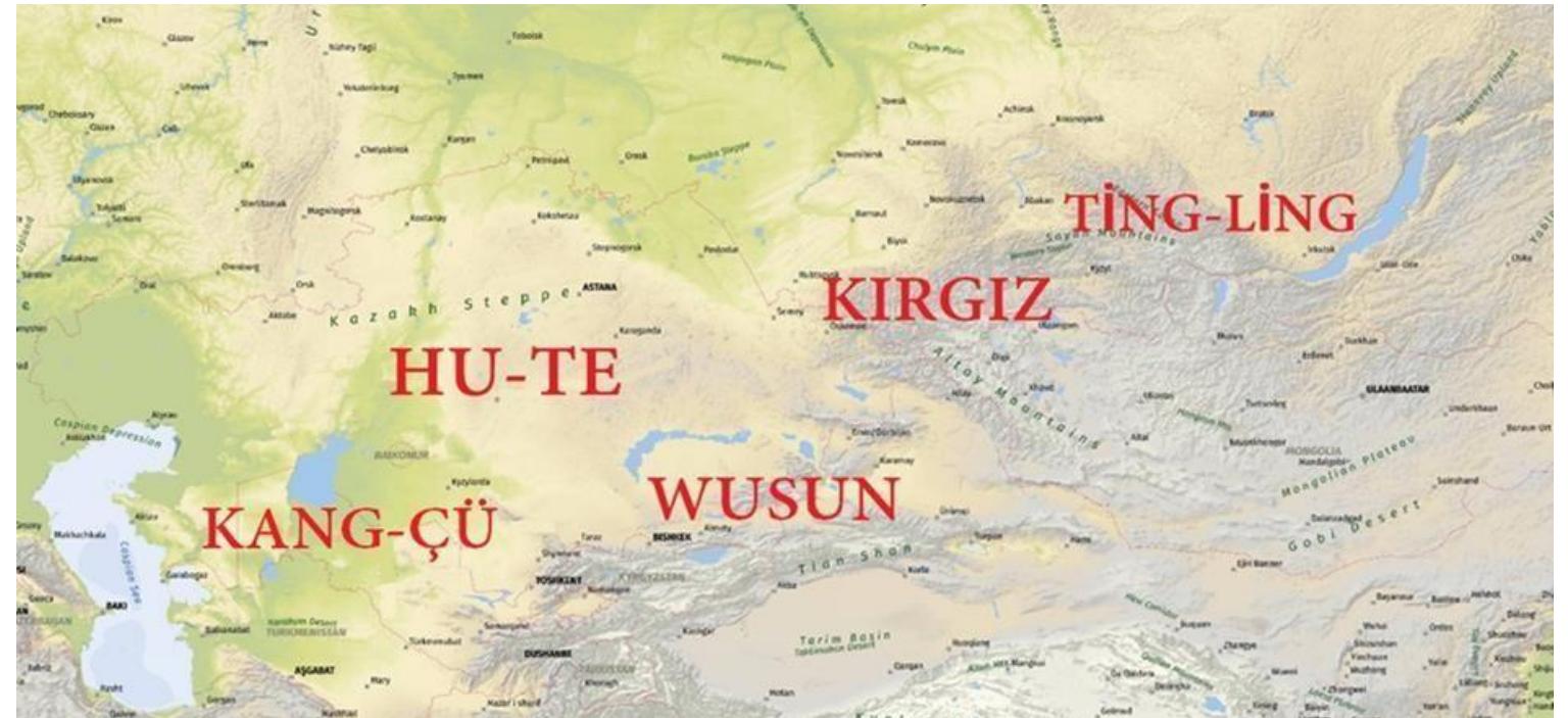 Map vi. the countries of ting-ling tribes according to