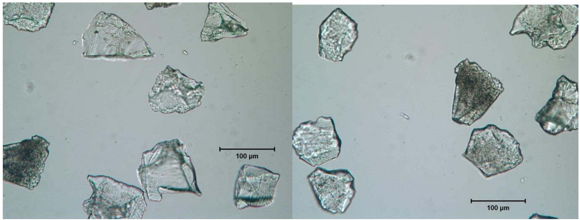 4: 75-100, silica sample showing mostly conchoidal fracture