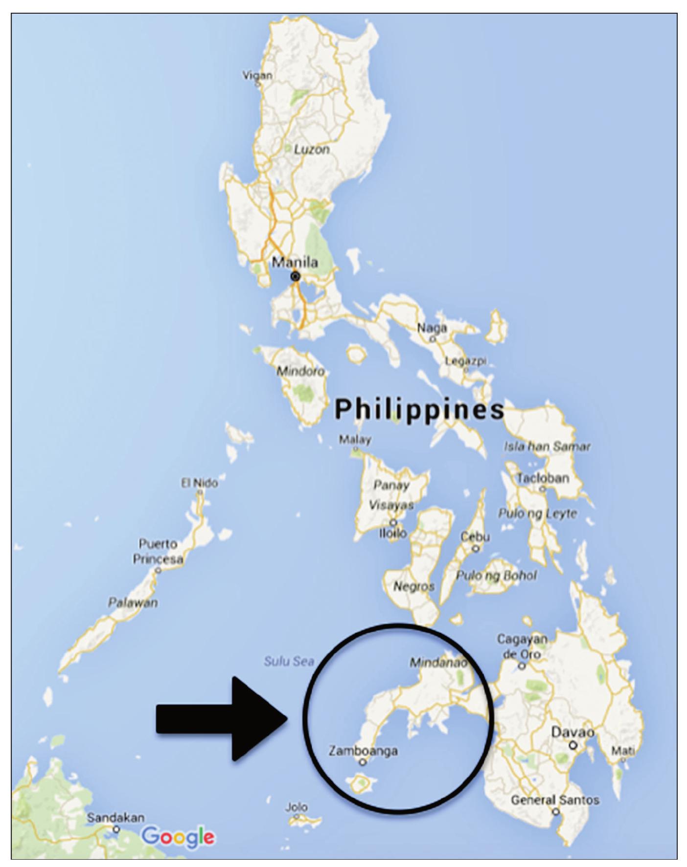 Zamboanga peninsula. (google maps, 2016)