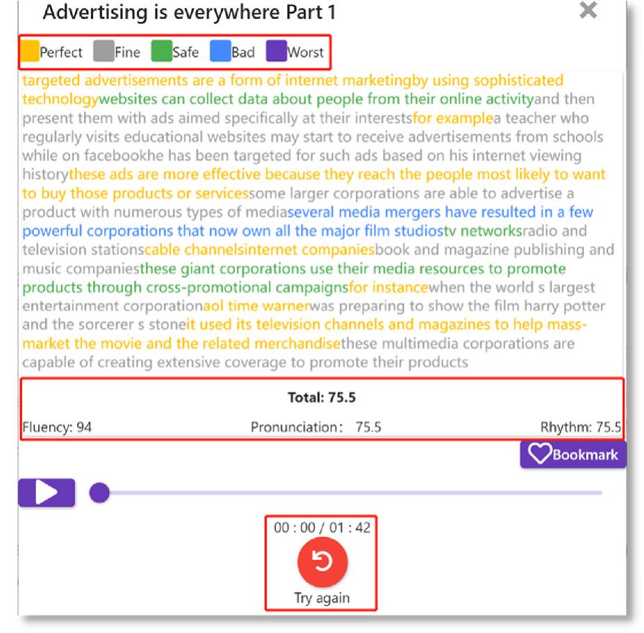 Eap talk sample screen for reading aloud. a eap talk