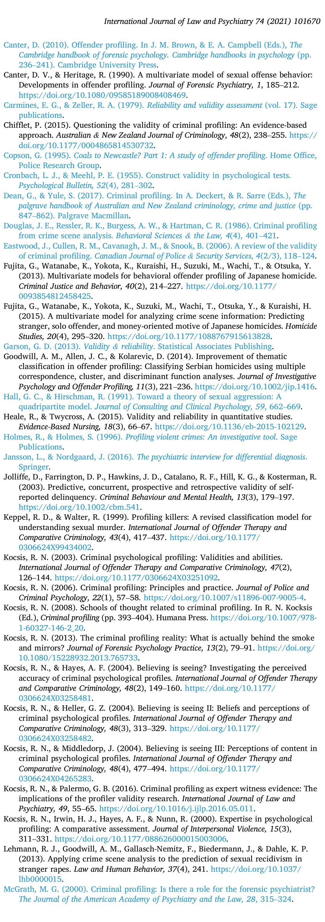 (PDF) Analysing criminal profiling validity: Underlying problems and ...